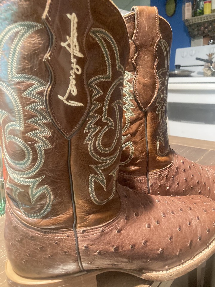 George Strait Justin Full Quill Ostrich Boots | eBay