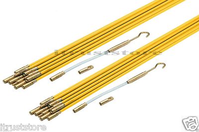 Fiberglass Wire Cable Running Rods Kit Fish Tape Electrical Coaxial ...