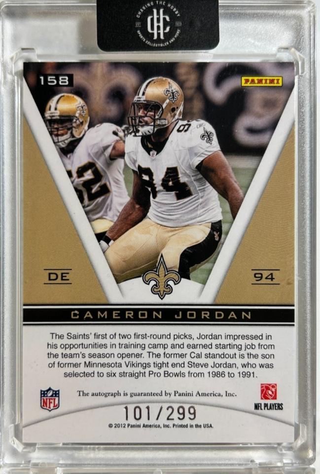 Cameron Jordan AUTO~RC #/299 Certified Mirror Blue 2012 Rookie ...