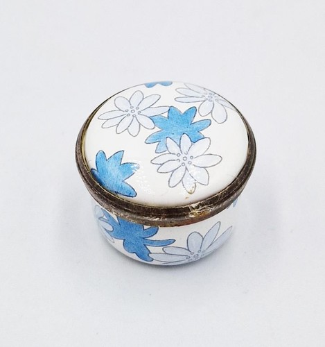 VINTAGE HALCYON DAYS ENAMEL PILL BOX c1990 THANK YOU | eBay