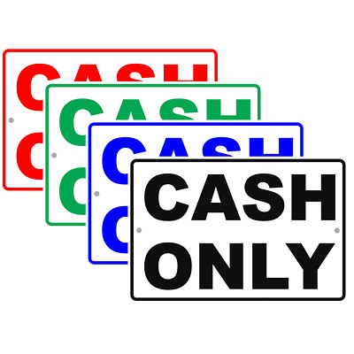 Cash Only No Credit Card Acceptable Check Store Bar Pub Décor Aluminum ...
