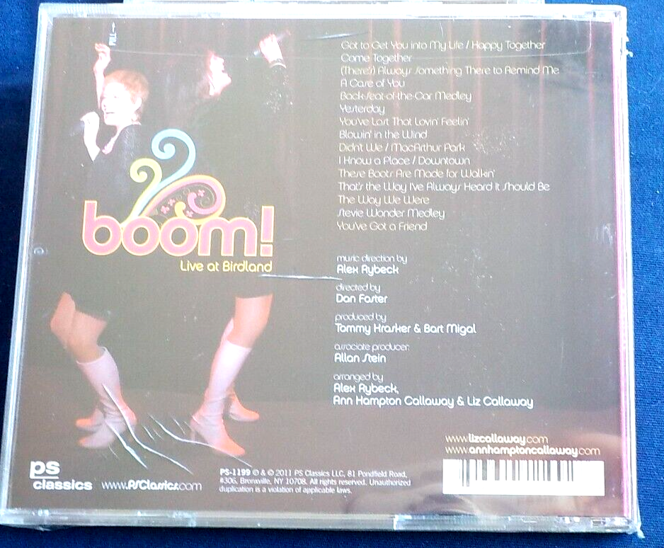 Boom! Live At Birdland * by Liz Callaway/Ann Hampton Callaway (CD, Jul ...