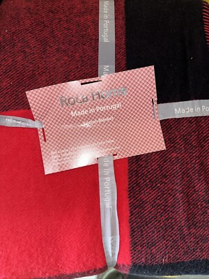 Red Black Plaid Buffalo Check Blanket Cotton Blend 80/20 King | eBay