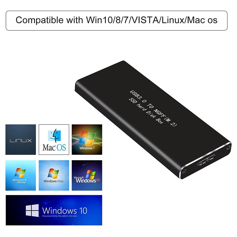 Aluminum M.2 SATA SSD to USB 3.0 External SSD Reader Converter Adapter ...