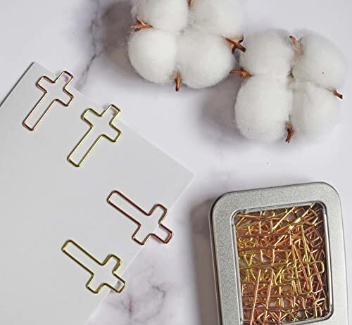 100 PCS Cross Shaped Paper Clips Bookmarks Bible Study Supplies Cute ...