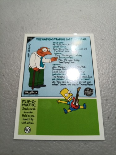 1994 Skybox Simpsons Series 2 Character Card Checklist #S 40 | eBay