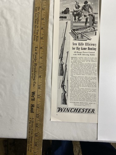 1940 Winchester Model 70 & 71 Lever & Bolt Action Rifle Print Ad Art ...