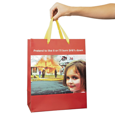 Shopping Bag Memes Funny Tote Bag, This Is Fine, Meme Tote Bag, Funny