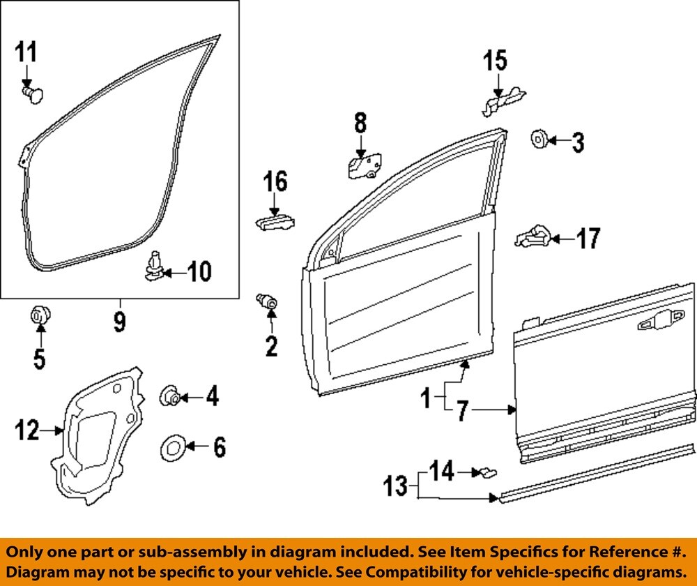 Genuine Toyota OE Panel Fr Door Outs 67112-0R070 for sale online | eBay