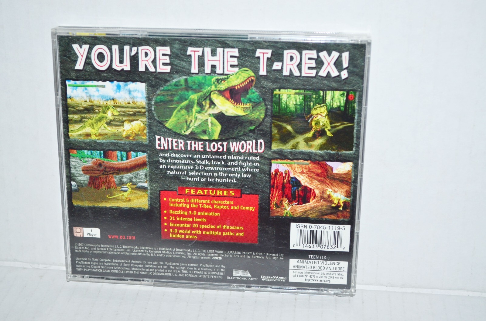 The Lost World: Jurassic Park (Sony PlayStation 1, 1997) PS1 PSOne PSX ...