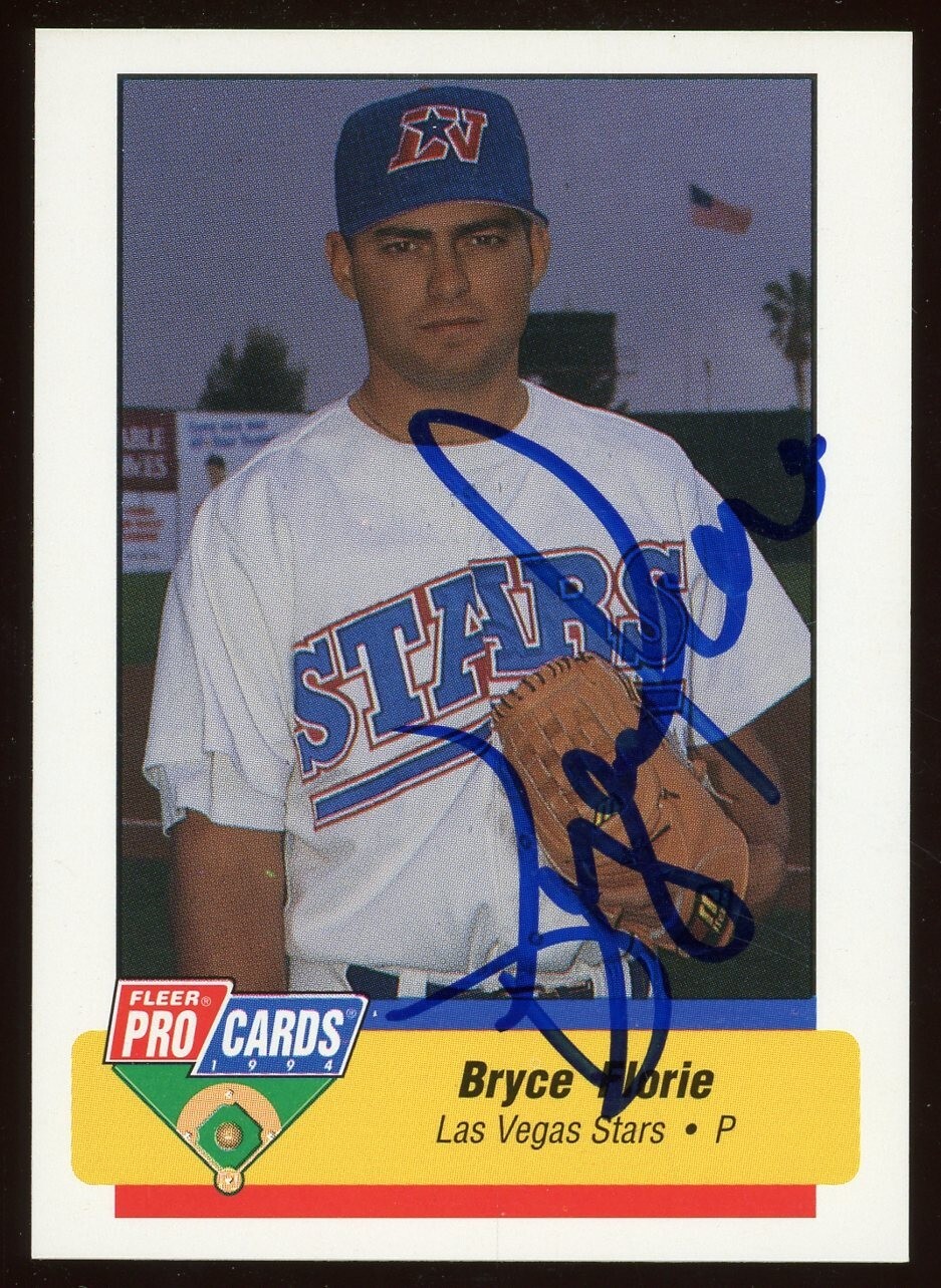 1994 Las Vegas Stars BRYCE FLORIE Signed Card autograph AUTO BREWERS ...