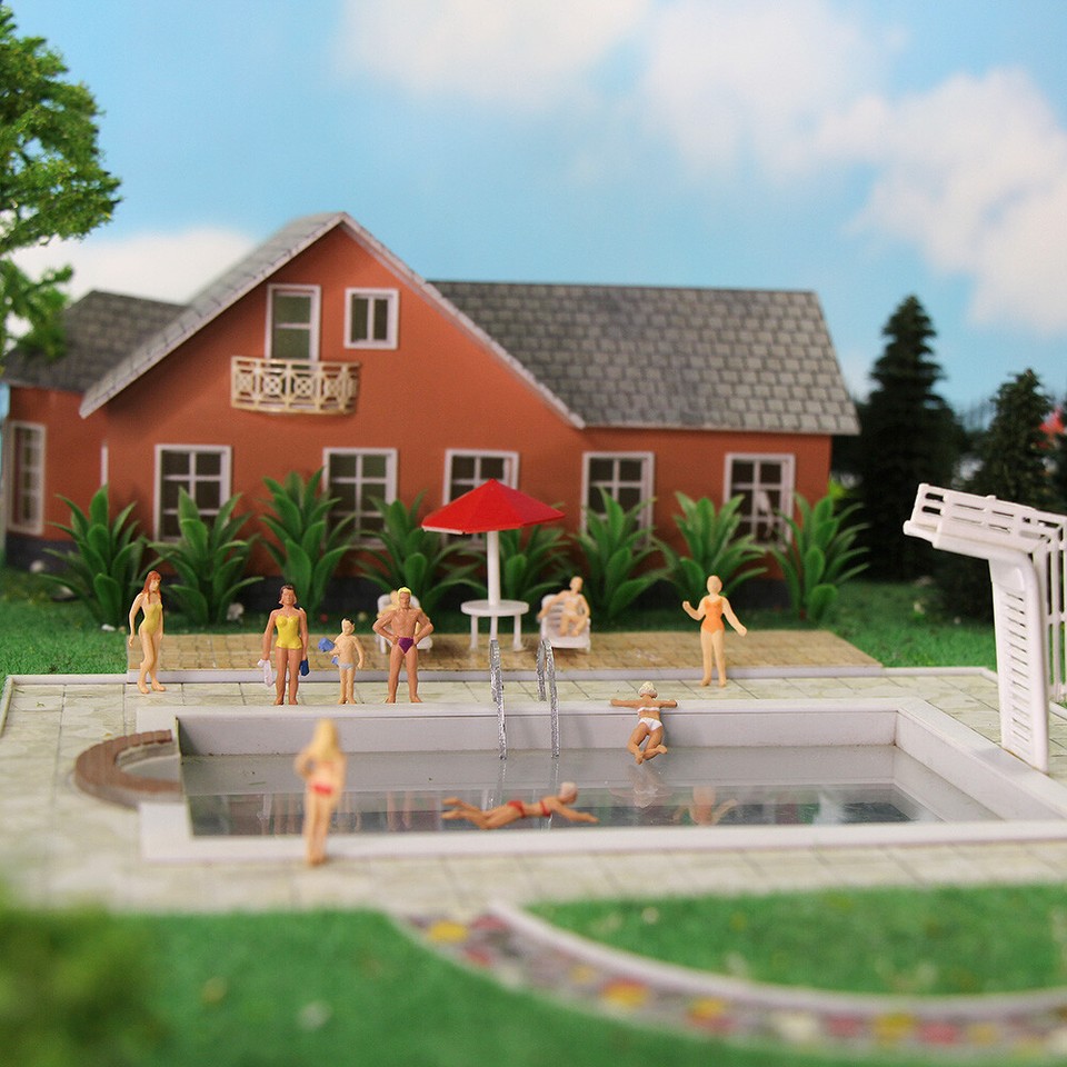 80pcs Different 1:87 HO Scale Seaside Visitors Swimming People Figures ...