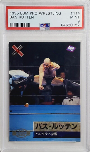 1995 BBM Pro Wrestling #114 Bas Rutten Rookie Card RC PSA 9 POP 8 ...