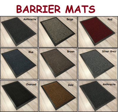 Grey Charcoal Beige Non Slip Heavy Duty Dirt Trapper Rubber Edged ...