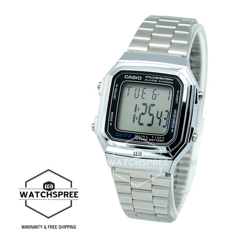 Casio Standard Digital Silver Stainless Steel Band Watch A178WA-1A | eBay