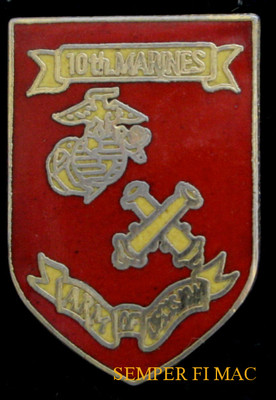 10TH MARINES ARTILLERY REGIMENT HAT PIN TIE TAC 2ND MAR DIV MCB Camp ...