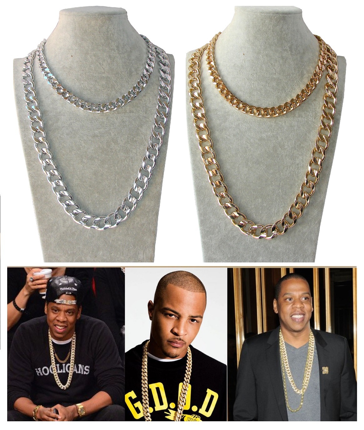 Rapper leggera Collana catena UOMO o donna Oro ,Argento in Alluminio | eBay