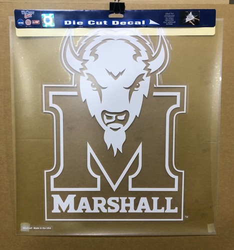 Marshall University 17" x 17" large white die cut college DECAL by ...