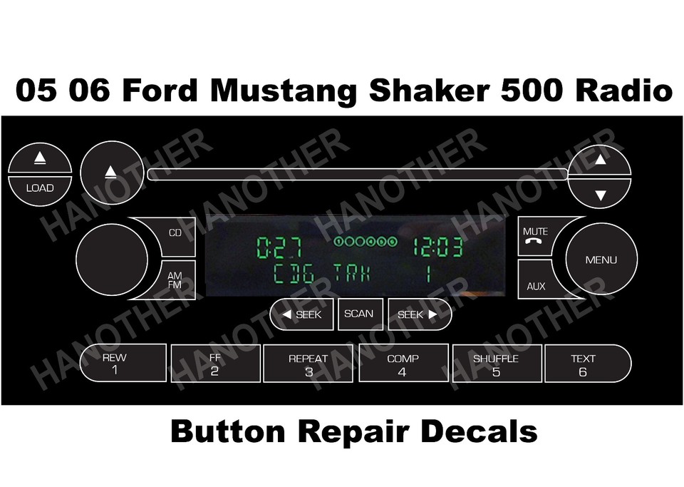 FORD RADIO BUTTON DECALS F-150 MUSTANG FOCUS EXPLORER EXPEDITION SHAKER ...