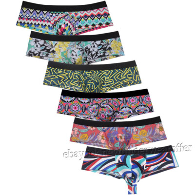 Men's Cheeky Boxer Underwear Contour Pouch Brazilain Bikini Swim Skimpy ...