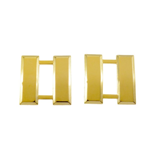 Police Captain Insignia Bar Set Gold Military Metal Collar Brass Rank ...