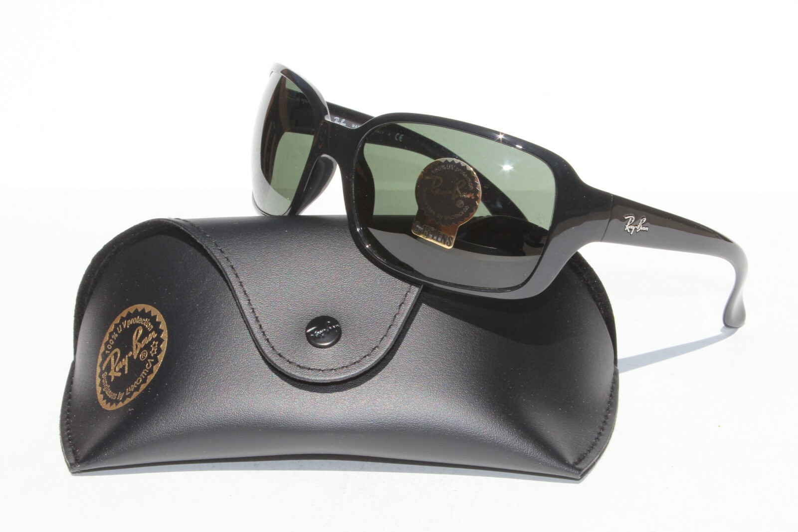 RAY-BAN RB4068 Womens Sunglasses 601 60-17 Black/Gray Green G-15 NEW ...