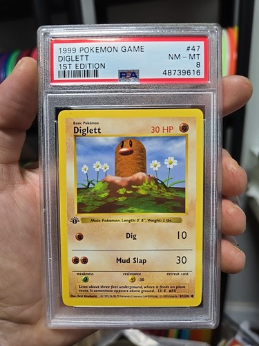 Diglett #47 PSA 8 NM-MT 1st Edition Shadowless Base 1999 Pokémon Tcg ...