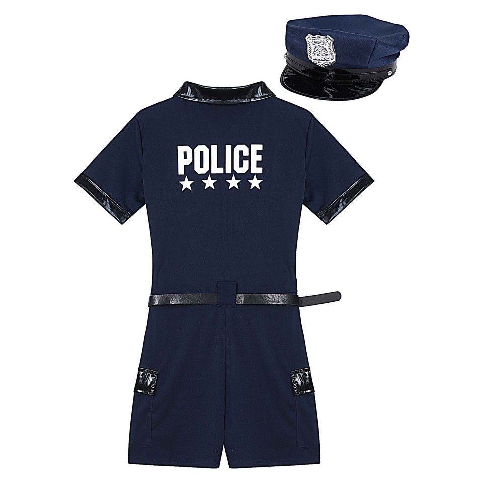 Womens Police Officer Costume Halloween Party Policewoman Cosplay ...