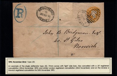Jersey barred oval 409, registered cover to Norwich | eBay UK