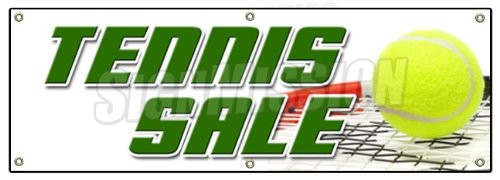 72" Tennis Equipment Sale Banner Sign - Racquets, Balls, Shoes ...
