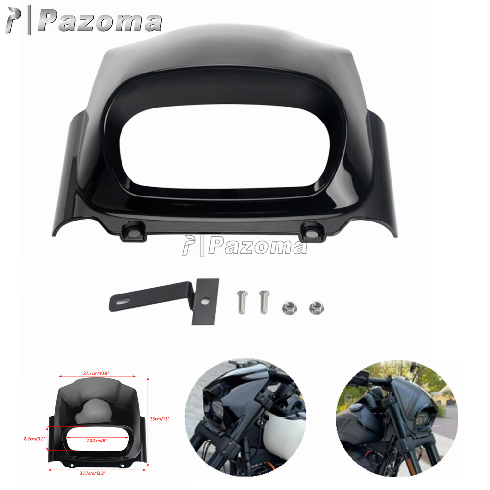 Headlight Front Fairing Cover Black For Harley M8 Softail Fat Bob FXFB ...