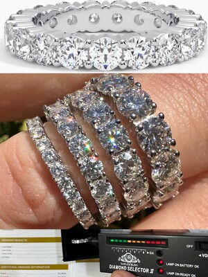 Real Moissanite Eternity Band Wedding Ring Pass Diamond Tester 925 ...