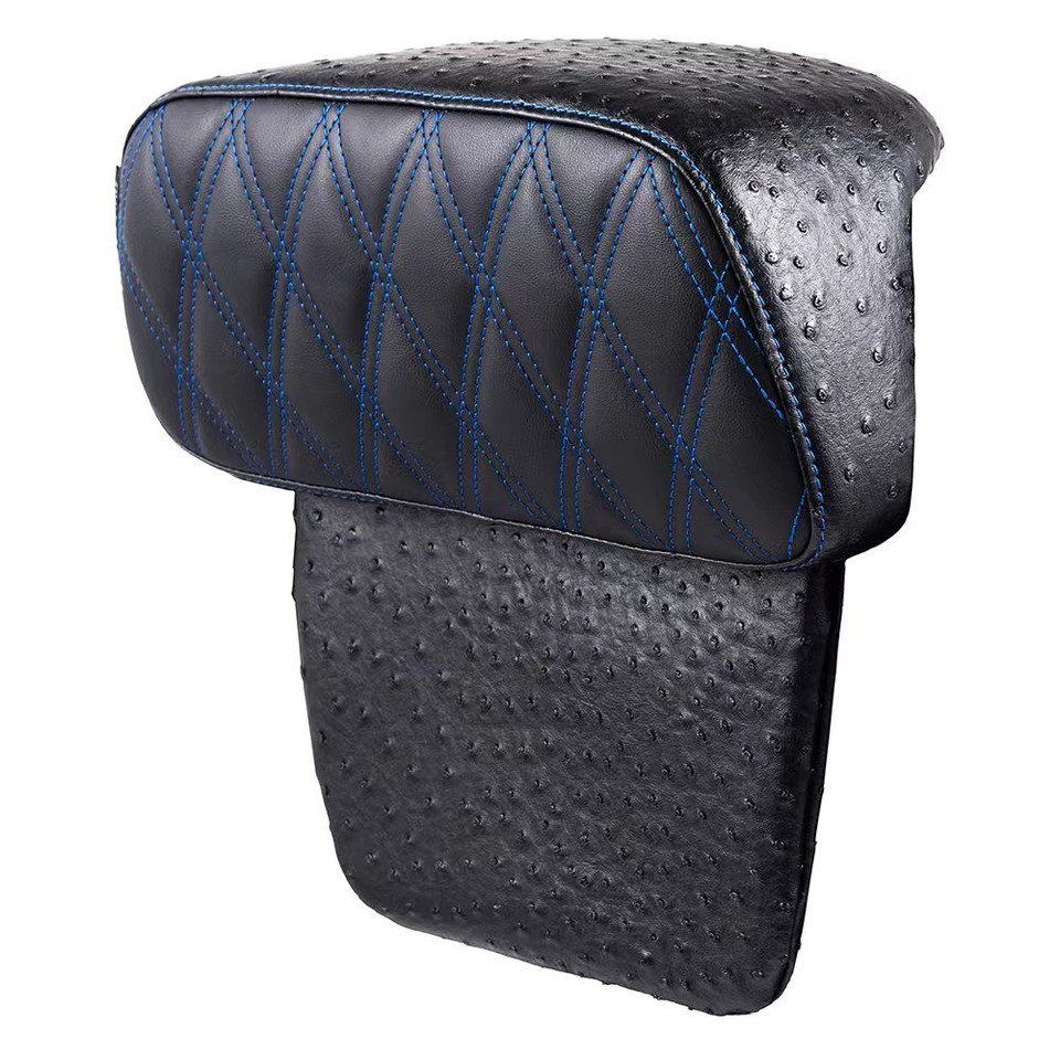 Advanblack Blue Stitching Raptor Small Backrest Pad For Harley Touring ...