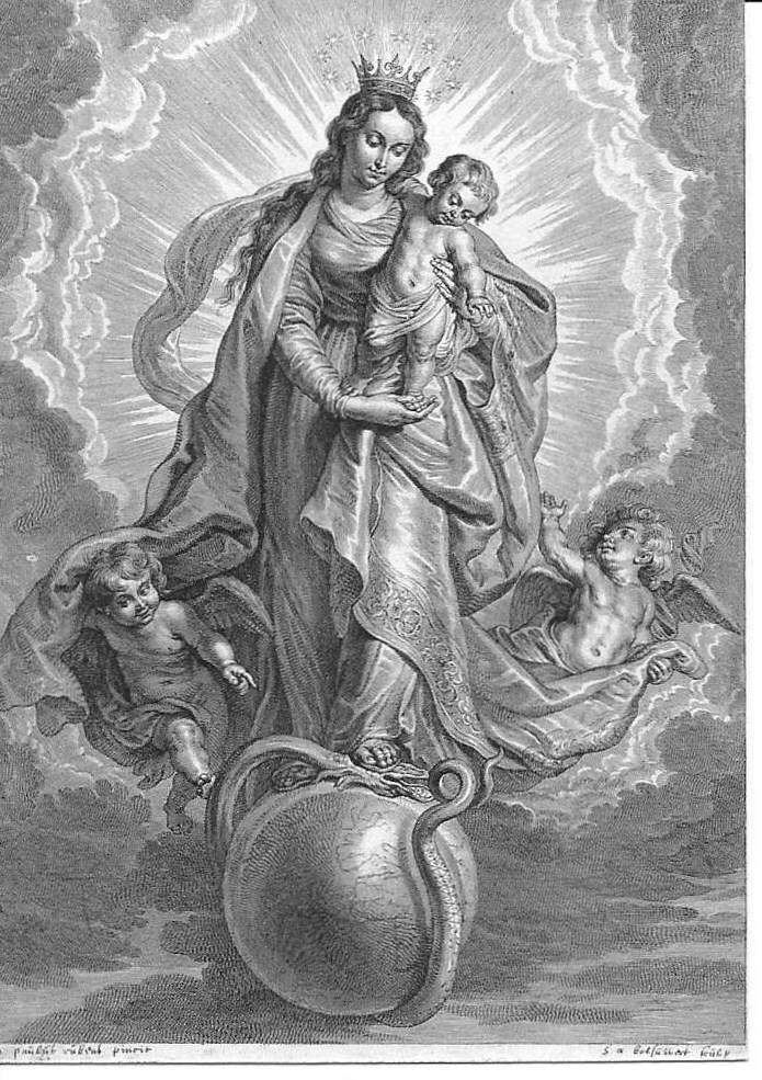 Holy Card of Mary Stepping on Head of Serpent & a Large 1 3/4 ...