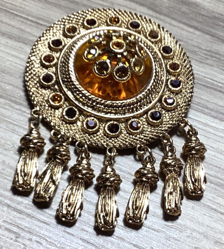 CRAFT SIGNED LARGE BROOCH PIN RHINESTONE 3.25 INCHES LONG | eBay