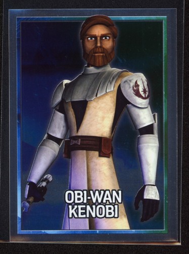 OBI-WAN KENOBI 2008 Merlin Star Wars Clone Wars Silver Foil Sticker ...