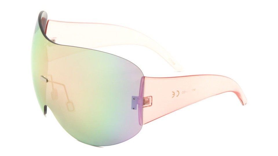 ALPS RIMLESS OVERSIZED SHIELD MONO LENS FUTURISTIC SUNGLASSES GOGGLES ...