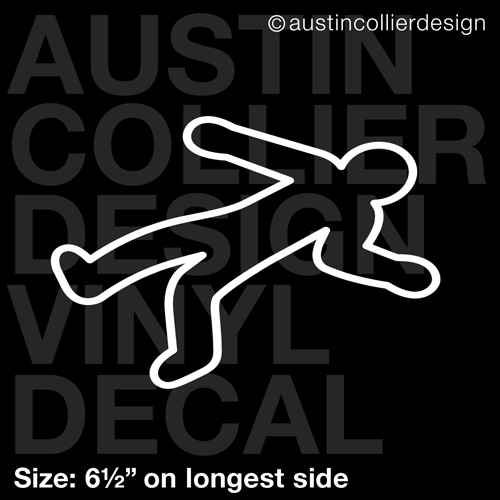 6.5" DEAD BODY OUTLINE vinyl decal car window laptop sticker - forensic ...