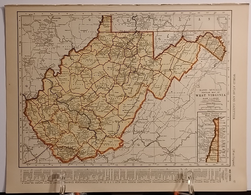 1940 Vintage WEST VIRGINIA Map Antique Old Collier's World Atlas ...