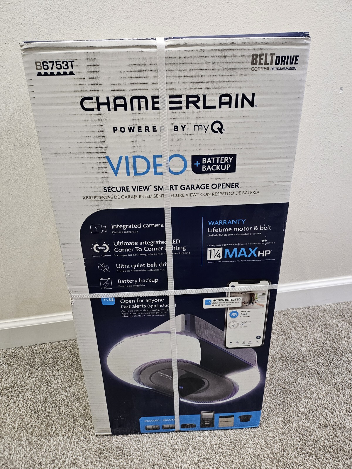 Chamberlain B6753T Video Battery Backup Integrated Camera and Garage ...