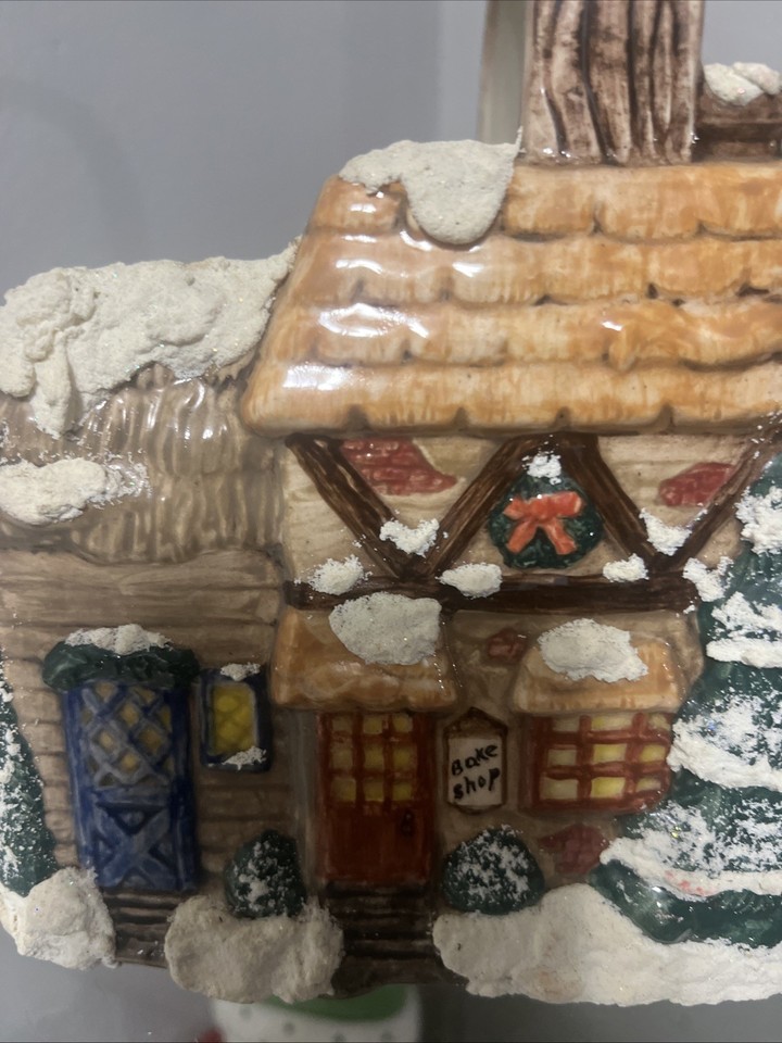 Vintage Handmade Ceramic Village Christmas Basket 9X5 | eBay