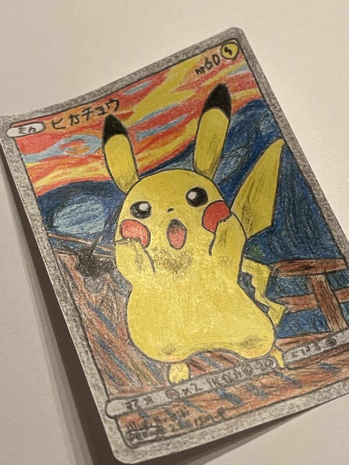 Pokemon Pikachu Scream Munch Retrospective Full Art Promo 288/SM-P ART ...