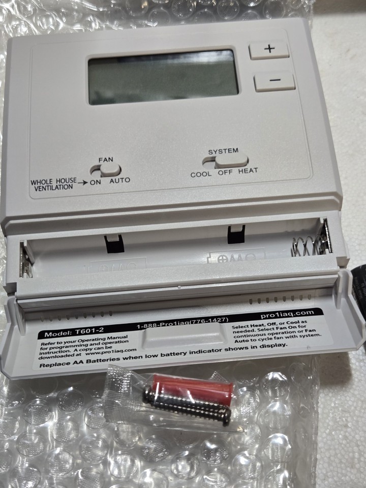 Pro1 Single Stage 1H/1C Heat Cool HVAC Thermostat White NIB T601-2 | eBay