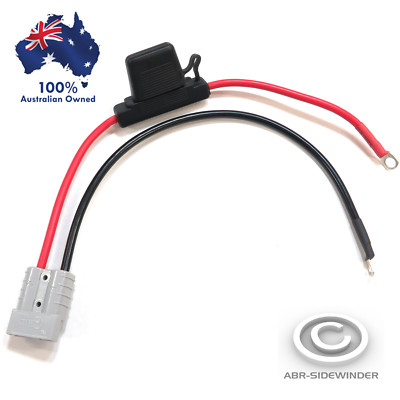 80AMP MAXI FUSED Anderson Lead 50amp plug to 8mm Lugs, 8 B&S cable lead ...