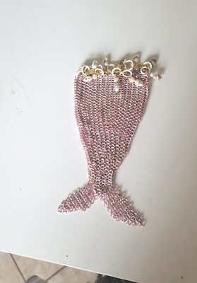 Pink Chainmail Mermaid Fish Tail Bag Coinpurse With Tiny Sea Shells | eBay