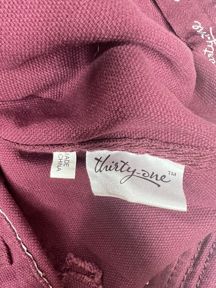 31 Thirty-One Maroon Bucket Bag w/ Orange "VT" Initials Virginia Tech ...