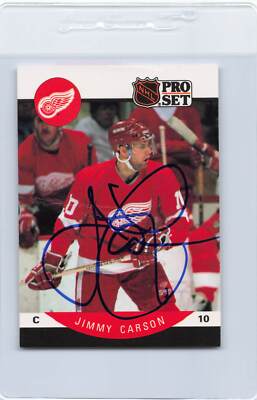 1990/91 Pro Set #67 Jimmy Carson Red Wings Signed Auto *J6663 | eBay