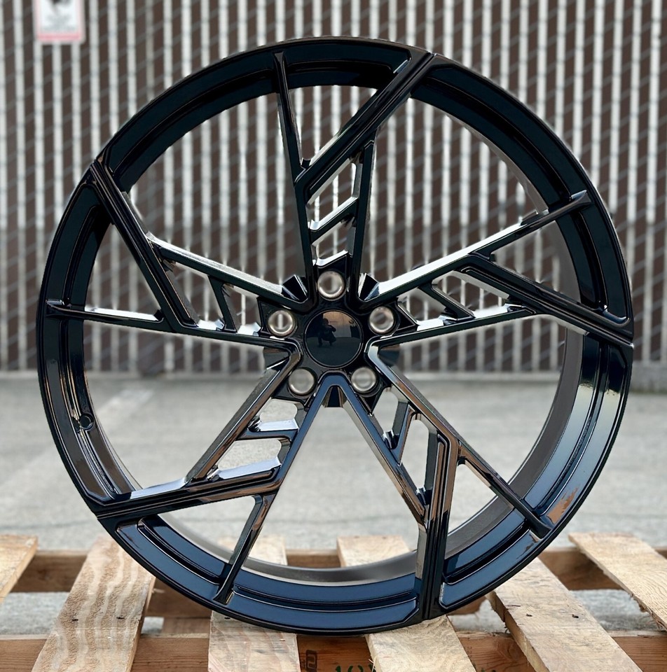 (SET 4) 22" GLOSS BLACK WHEELS FOR AUDI A7 S7 RS6 A8 SQ5 Q7 Q8 RSQ8 ...