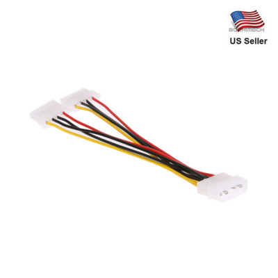 4 Pin D Type Female to 2 D Type Male Power Converter Adapter Splitter ...