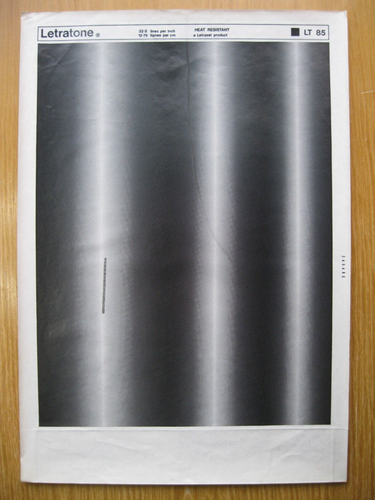 1 x Letraset Letratone 32.5 lines/inch 12.75 lines/cm Sheet LT 85 a(bb ...
